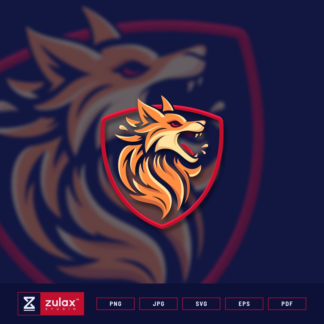 Fox Logo Vector Illustration, Shield Logo, Fox SVG, Fox Clipart, Gaming ...