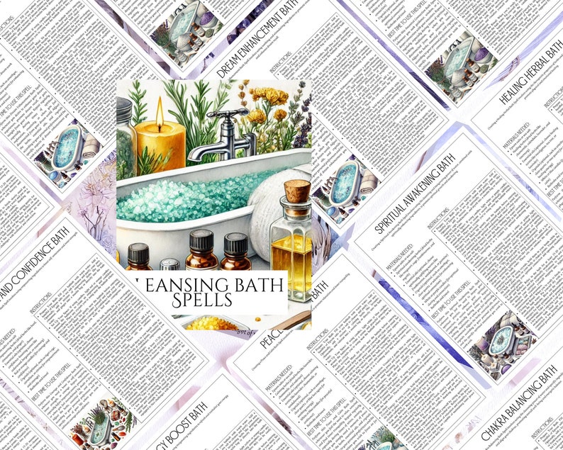 Printable Cleansing Bath Spell Pack 20 Rituals for New Beginnings, Love ...