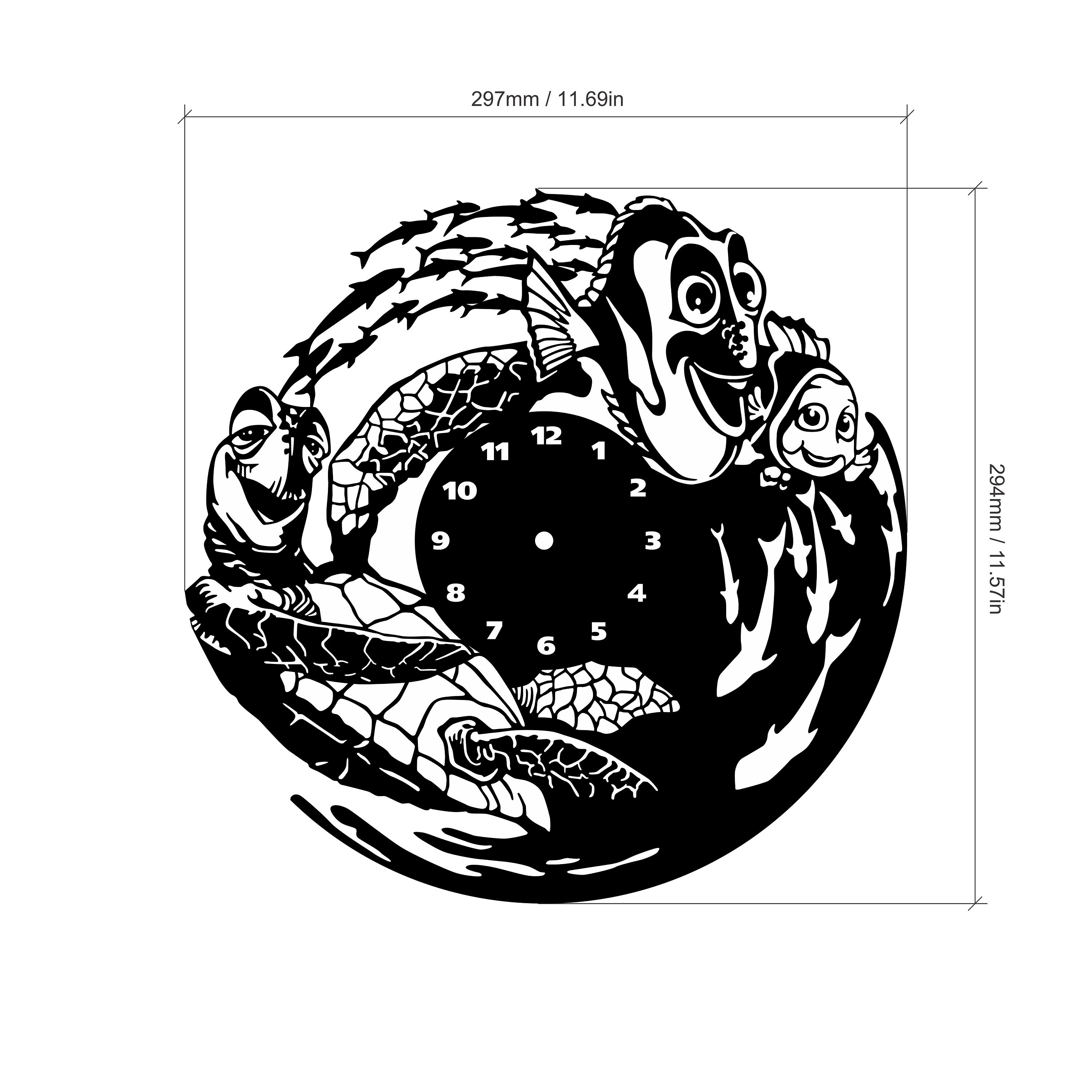 Digital Laser File| Finding Nemo | Clock CDR EPS SVG | Art Laser ...