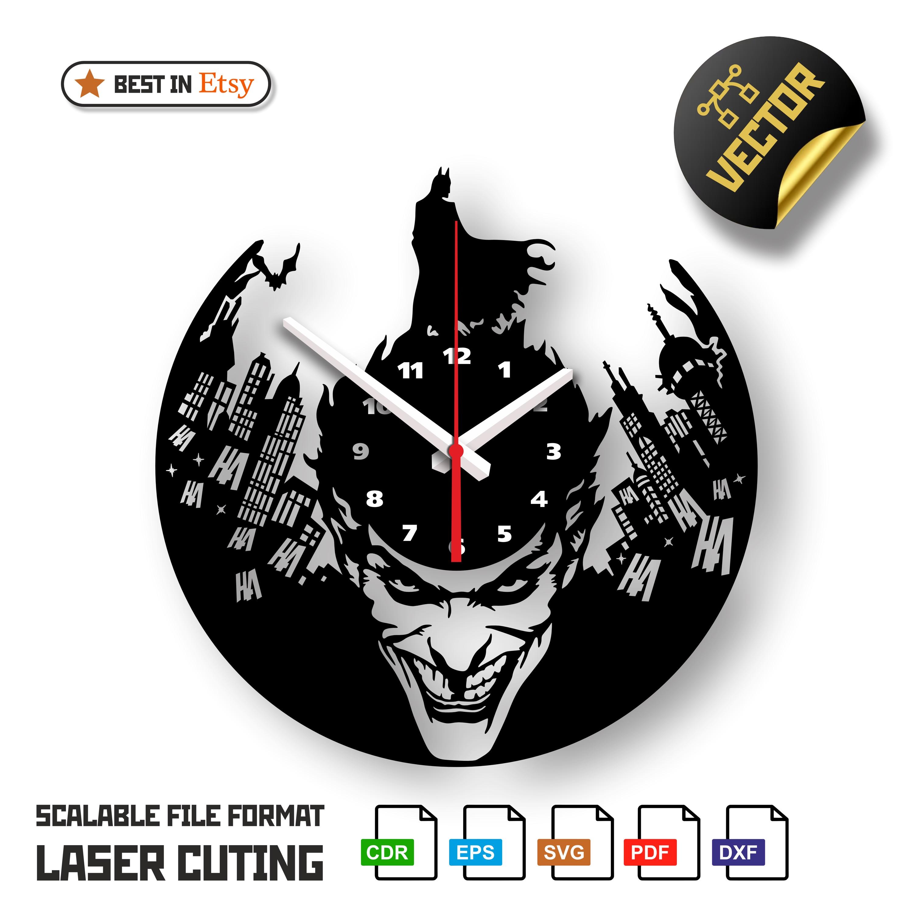 Digital Laser File | J | Clock CDR EPS SVG | Art Laser Cutting Files ...