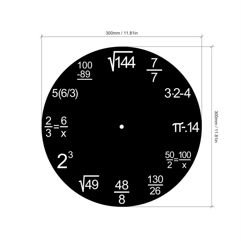 Digital Laser File| Math Clock | Math Teacher Gift | Clock CDR EPS SVG ...