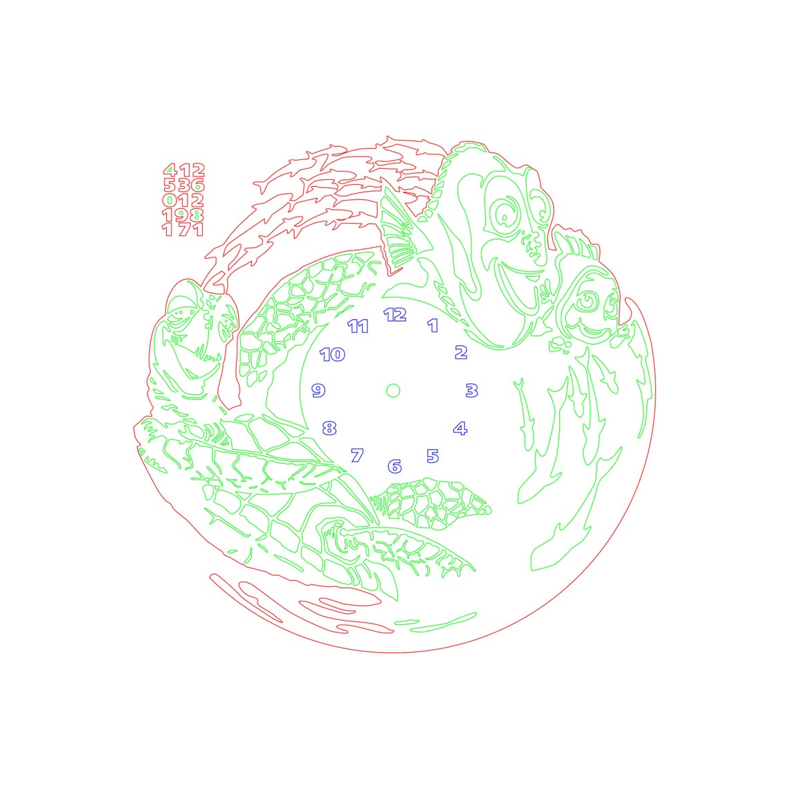 Digital Laser File| Finding Nemo | Clock CDR EPS SVG | Art Laser ...