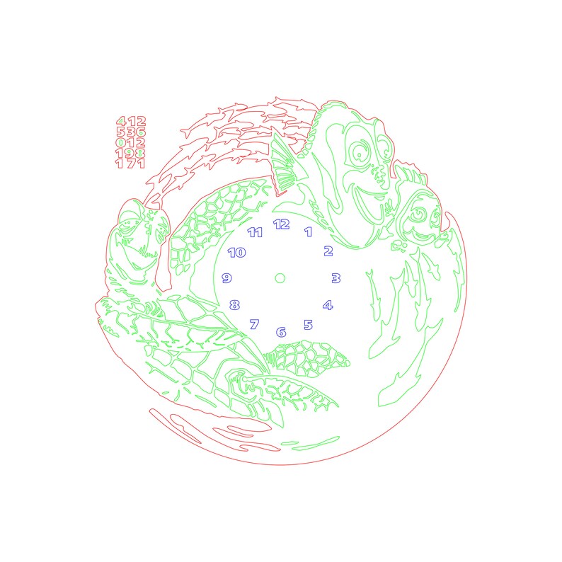 Digital Laser File| Finding Nemo | Clock CDR EPS SVG | Art Laser ...