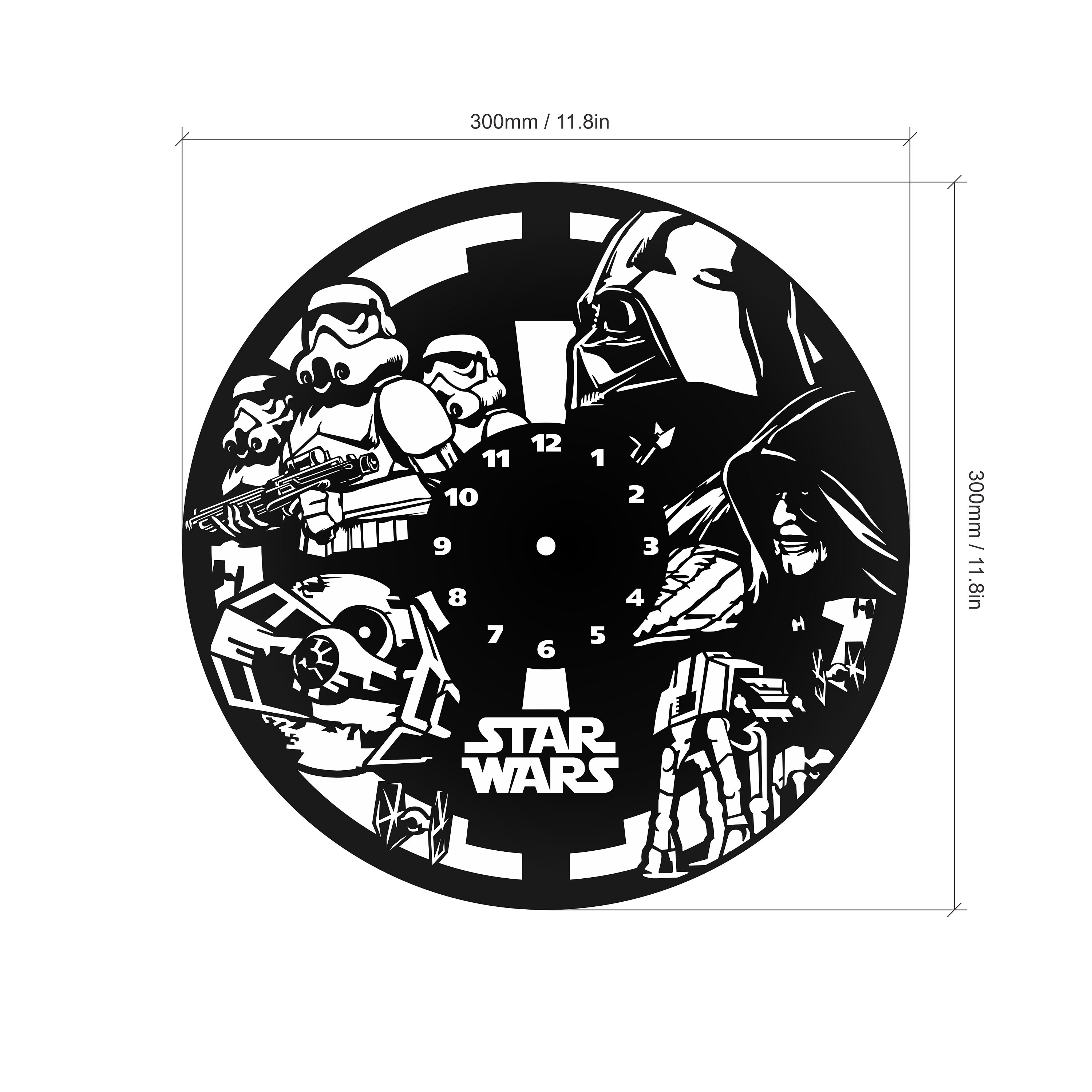 Digital Laser File| Star Wars | Clock CDR EPS SVG | Art Laser Cutting ...