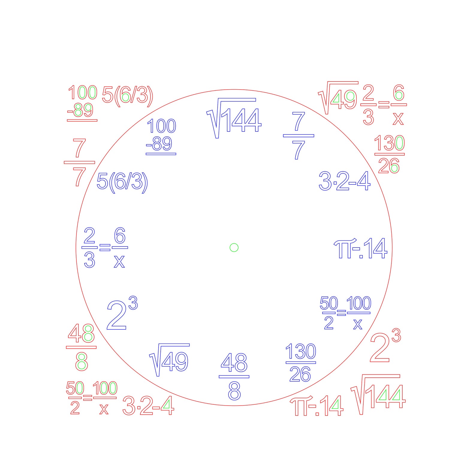 Digital Laser File| Math Clock | Math Teacher Gift | Clock CDR EPS SVG ...