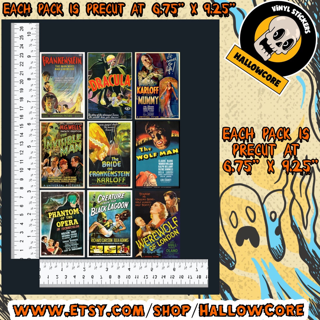 Universal Monsters Horror Sticker Pack 01 - Etsy