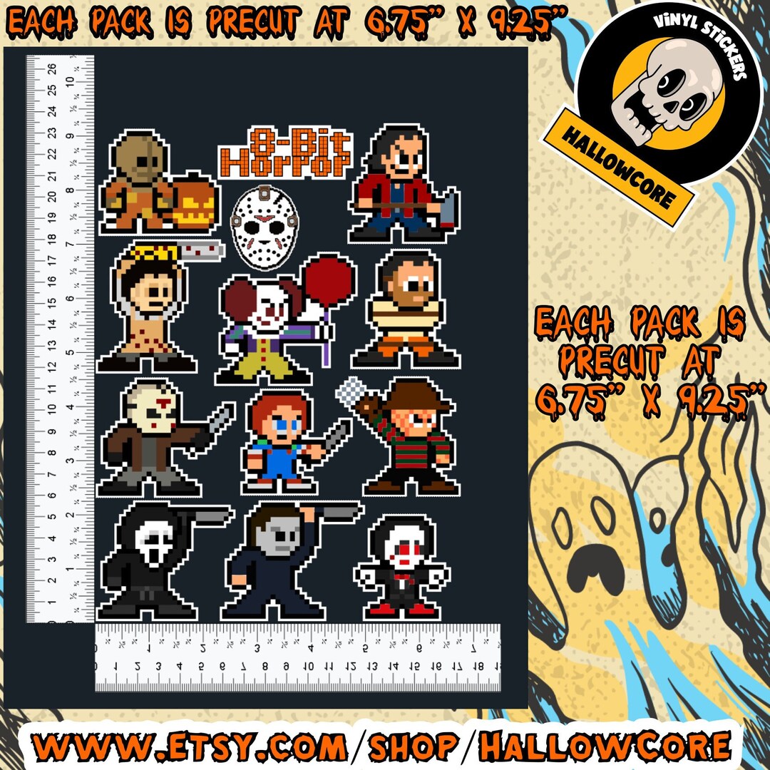 8-bit Horror Sticker Pack 01 - Etsy