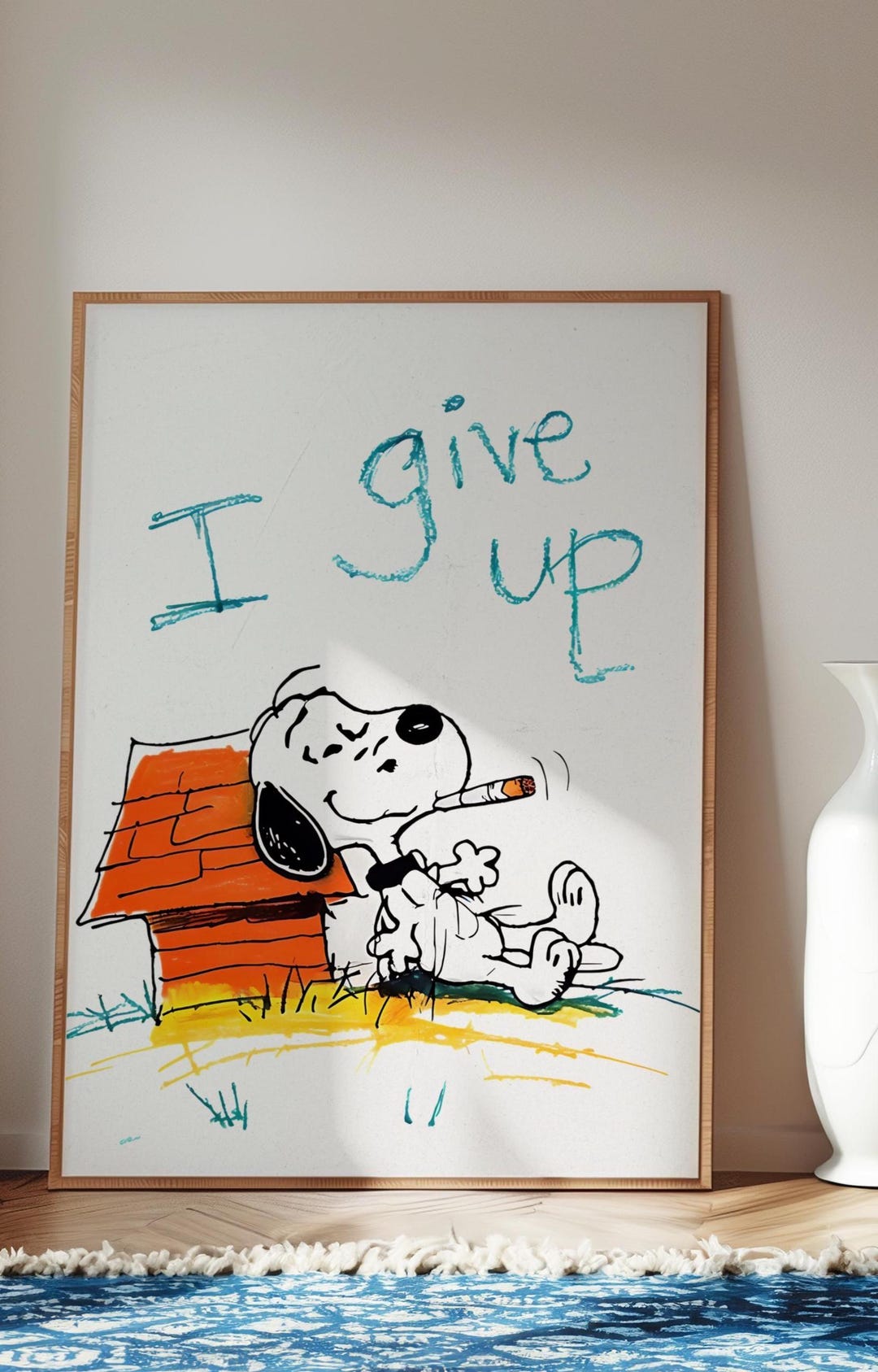 Snoopy Crash Out Poster - Snoopy Poster, Snoopy Artwork, Snoopy Print ...