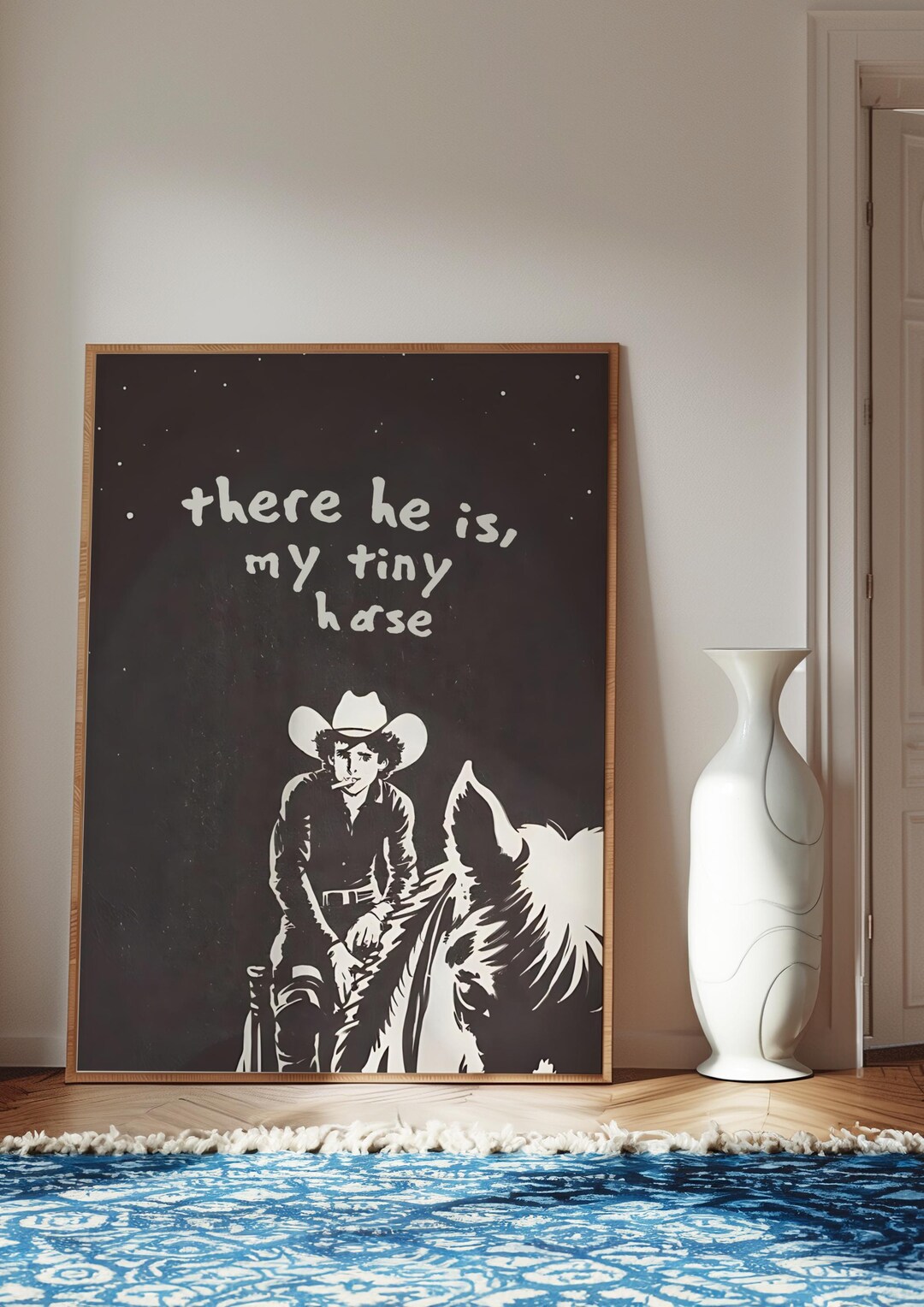 TIMOTHEE CHALAMET - Tiny Horse SNL Digital Print, Western Decor ...