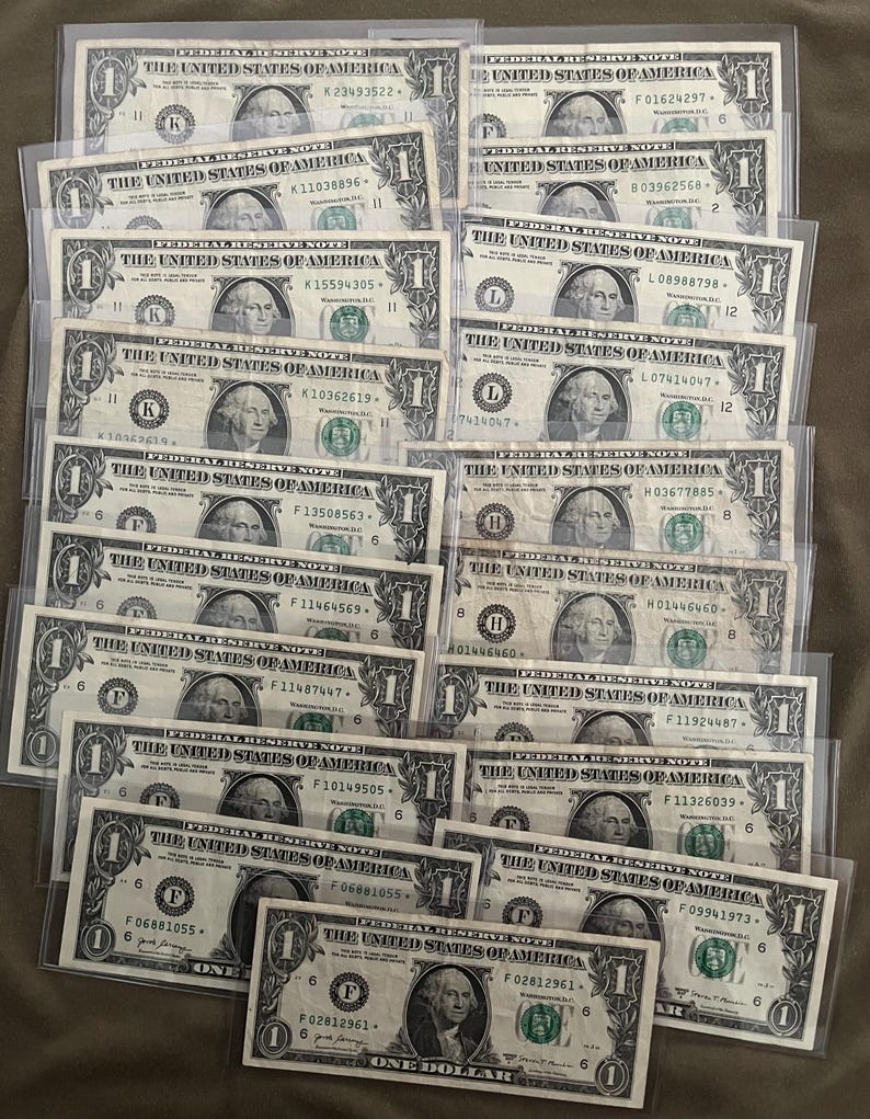 Star Note 1 Dollar Bill - Etsy