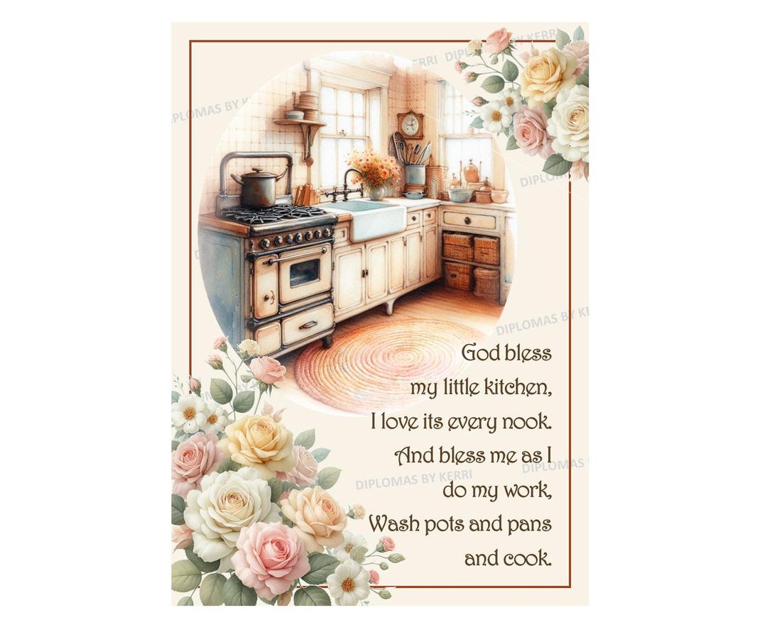 God Bless My Little Kitchen, House Blessing Prayer, Traditional ...