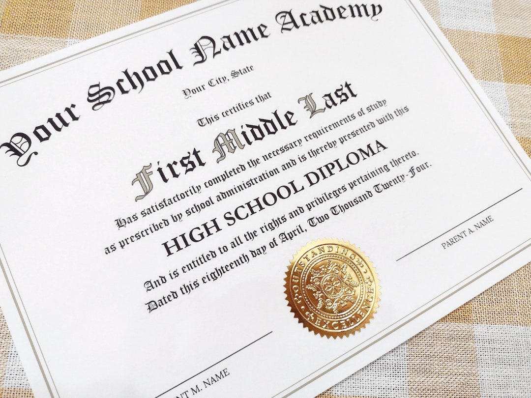 2023, 2024, 2025 homeschool High School Diploma, 2 Signatures ...