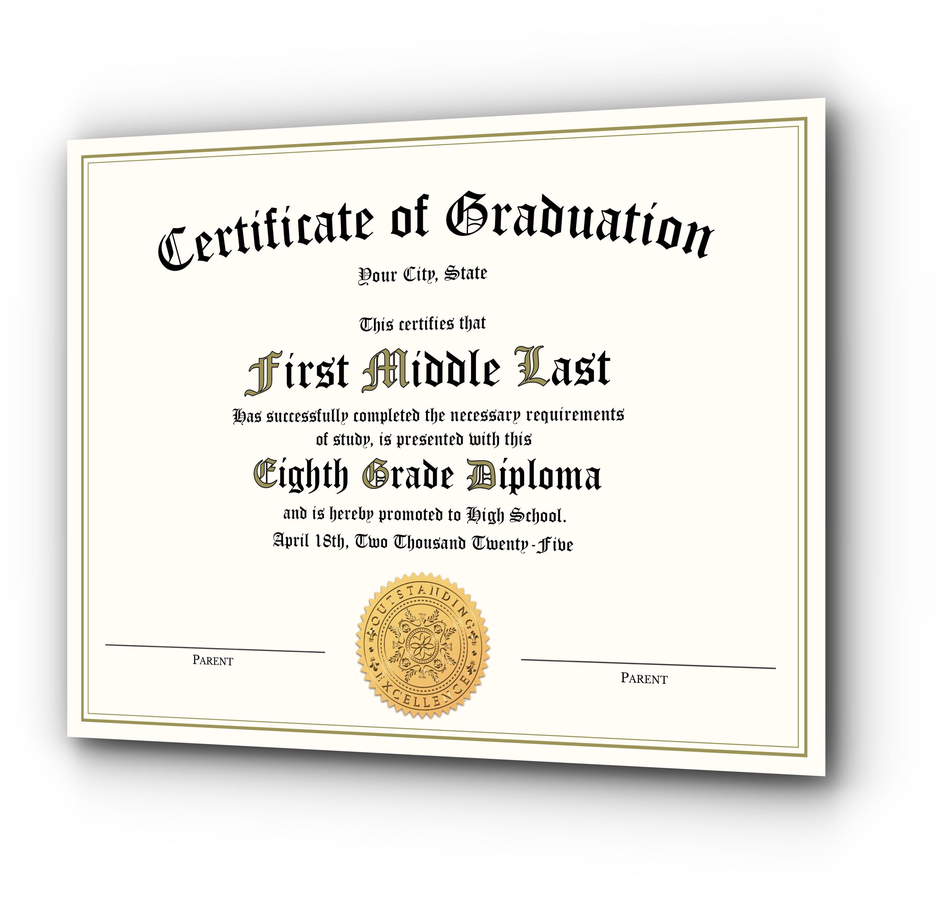 Pre Kindergarten to 8th Grade Diploma | Homeschool Graduation Promotion ...