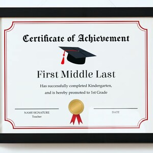 Homeschool Kindergarten Graduation Diploma, Red, Digital PDF File ...