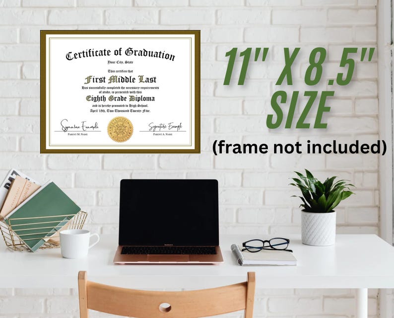 Elementary, Middle pre K Eighth Grade Graduation Certificate of ...