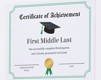 Homeschool Kindergarten Graduation Diploma, Red, Digital PDF File ...