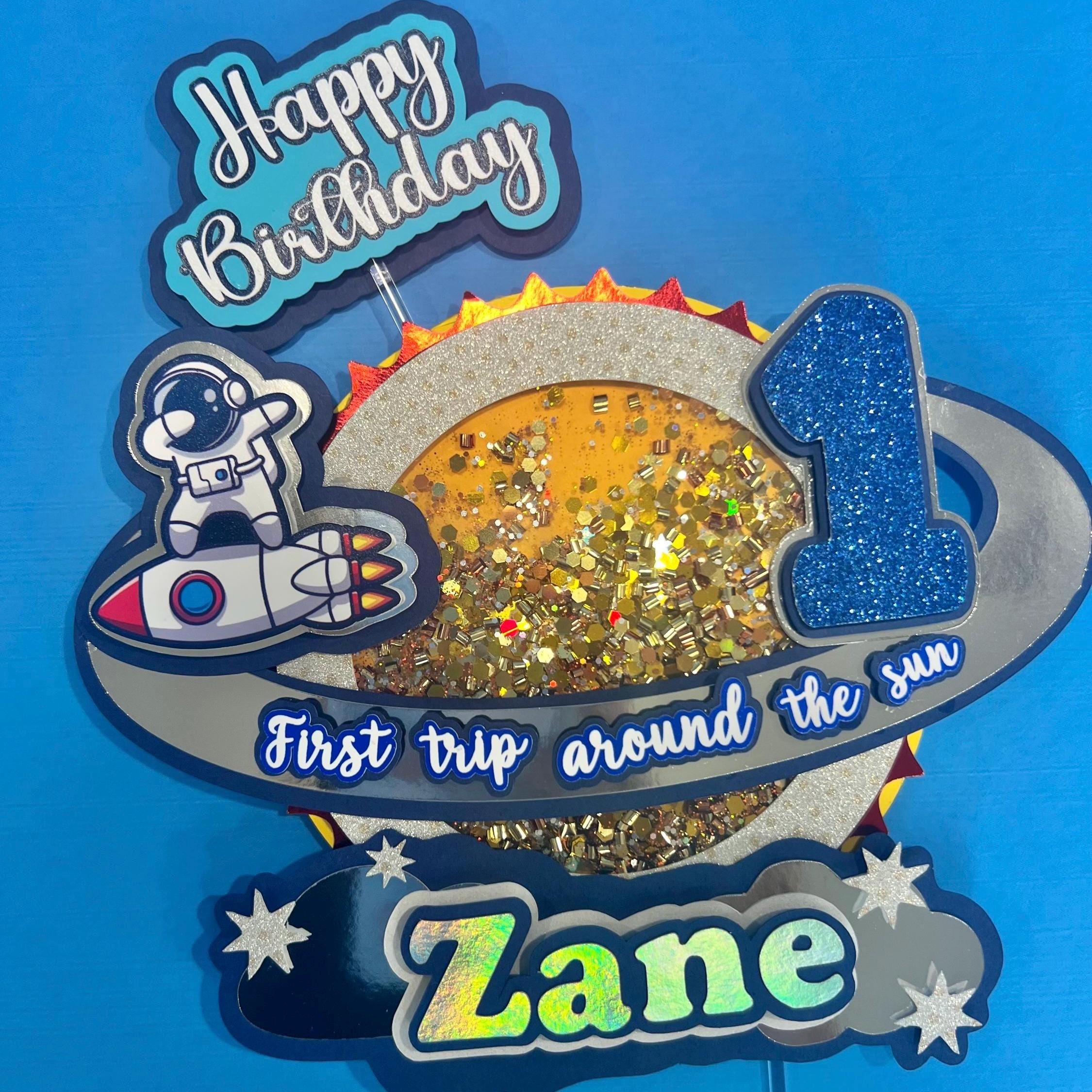 Space 3D Cake Topper Shaker, Astronaut Birthday, Space Party, First ...
