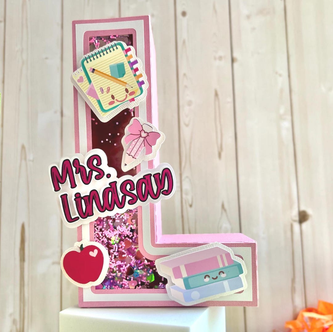 3D Letter Shaker Teacher Gift, Personalized Appreciation Gift for ...
