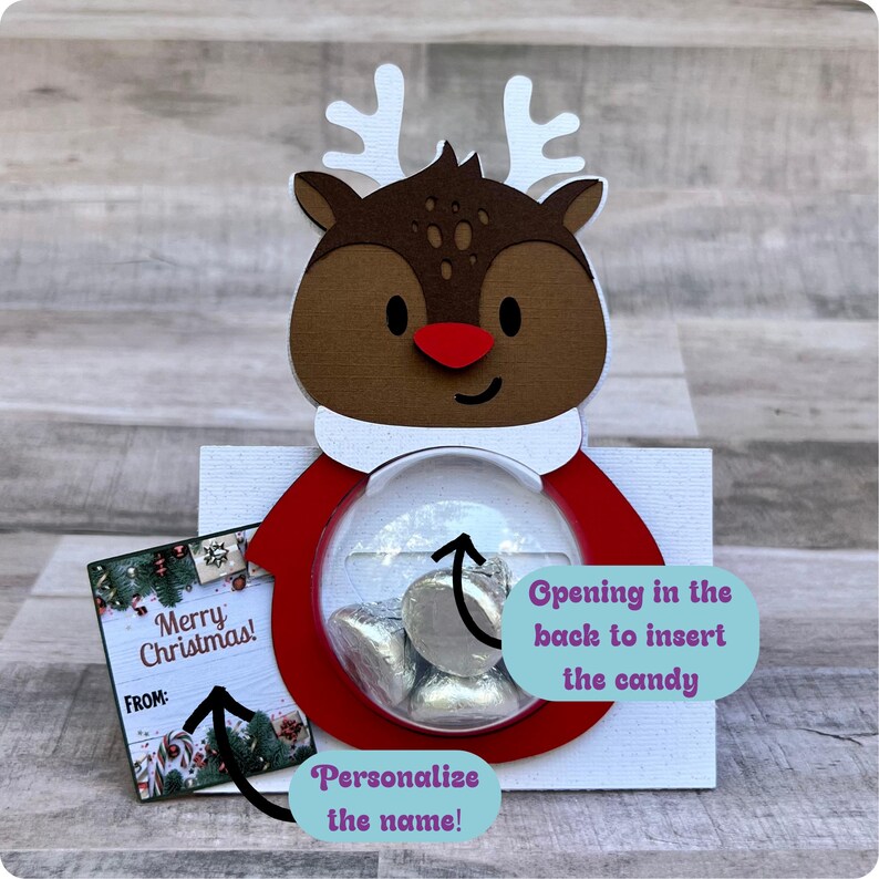 Handmade Rudolph Gift Card Holder, Christmas Teacher Gift, Party Favor ...