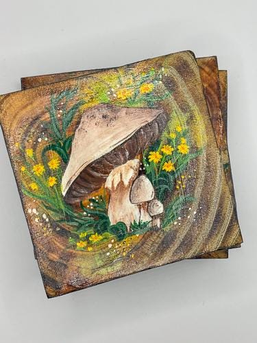 Hand Painted Coaster Set - Etsy