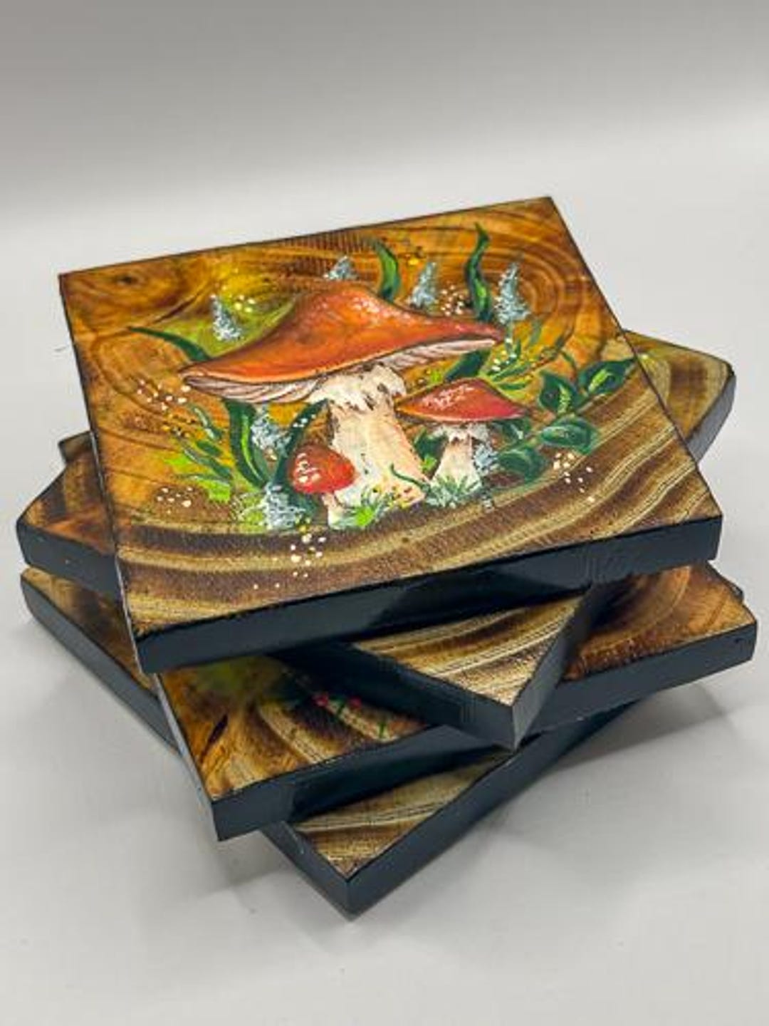 Hand Painted Coaster Set - Etsy