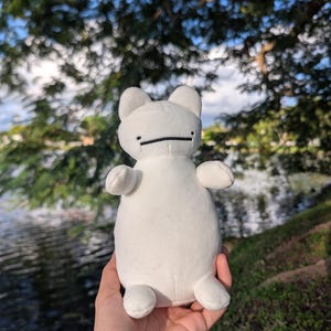White Cat Plush, Handmade Toy Stuffed Animal, Plushie, Derpy Cute ...