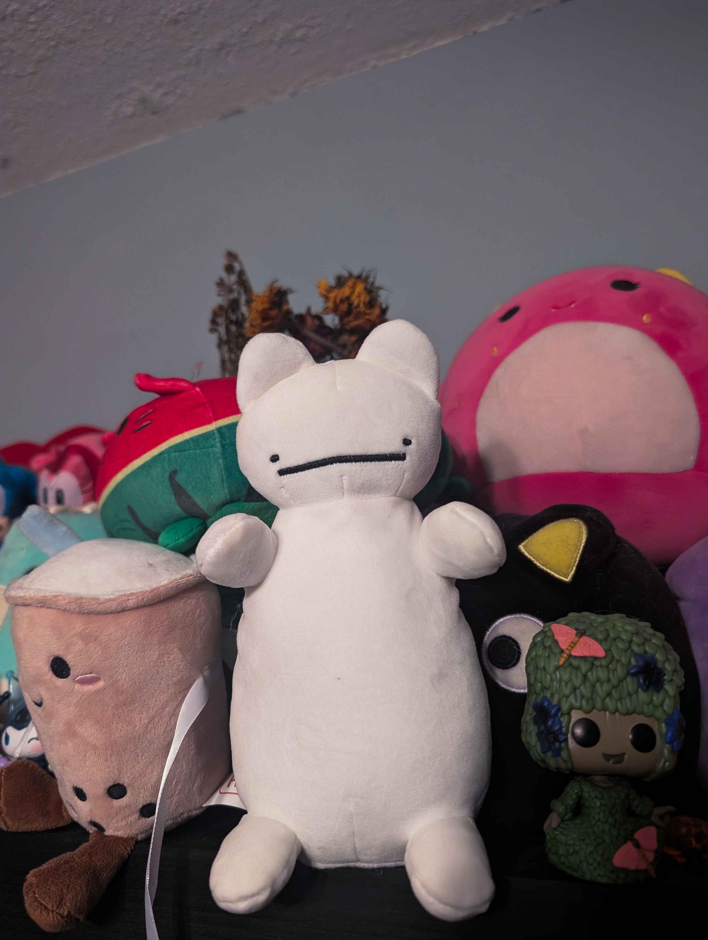 White Cat Plush, Handmade Toy Stuffed Animal, Plushie, Derpy Cute ...