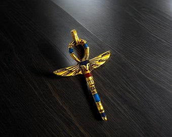 18k Gold Ankh Pendant - Made in Egypt - Ancient Egyptian Key of Life ...
