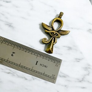 Gold Winged Ankh Necklace, Egyptian Key of Life Pendant - Etsy