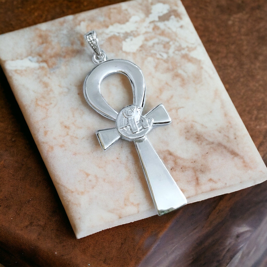 Key of Life Ankh God Horus Complex Silver Pendant Necklace, Egyptian ...