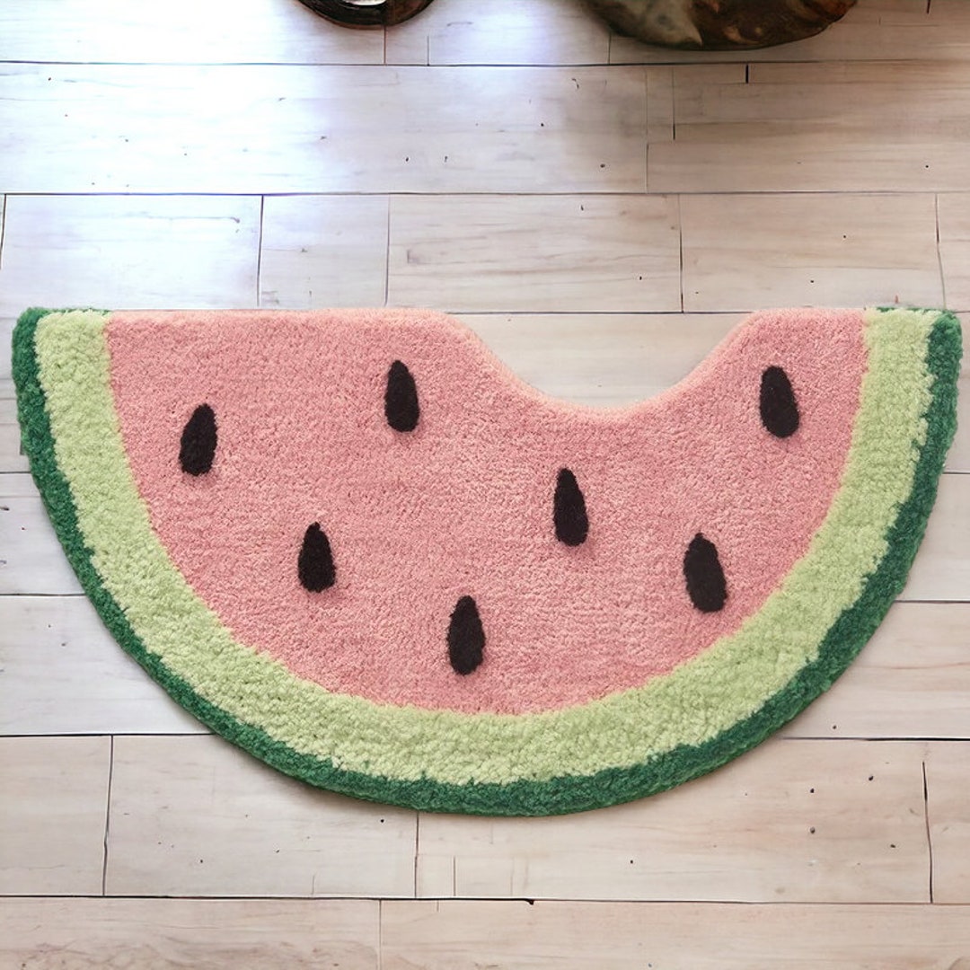 Modern Watermelon Semicircle Bathroom Mat Perfect to Add A Fruity ...
