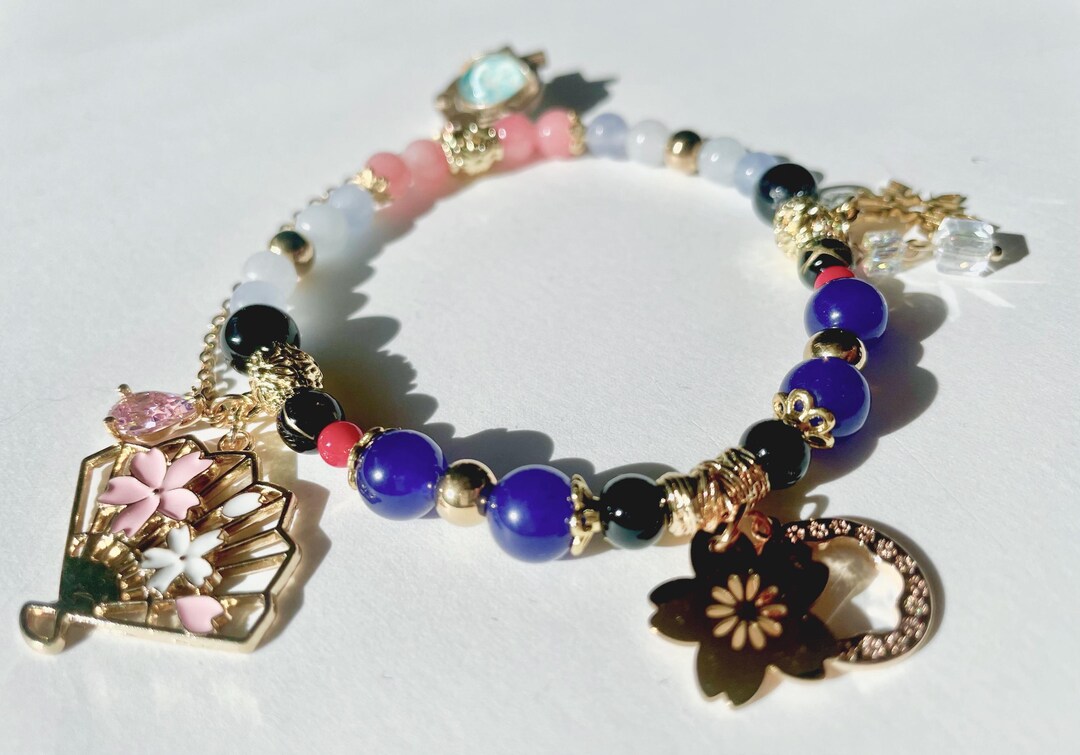 Ayaka Real Crystal Genshin Impact Bracelet Inazuma Cryo Vision Dark ...