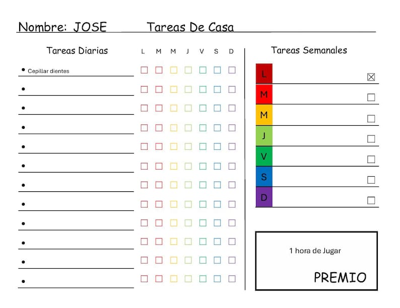Cuadro De Tareas Para Niños Editable, Cuadro De Responsabilidades ...