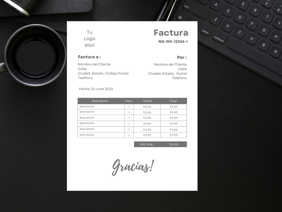 Factura Editable, Spanish Invoice Template, Spanish Invoice Canva - Etsy