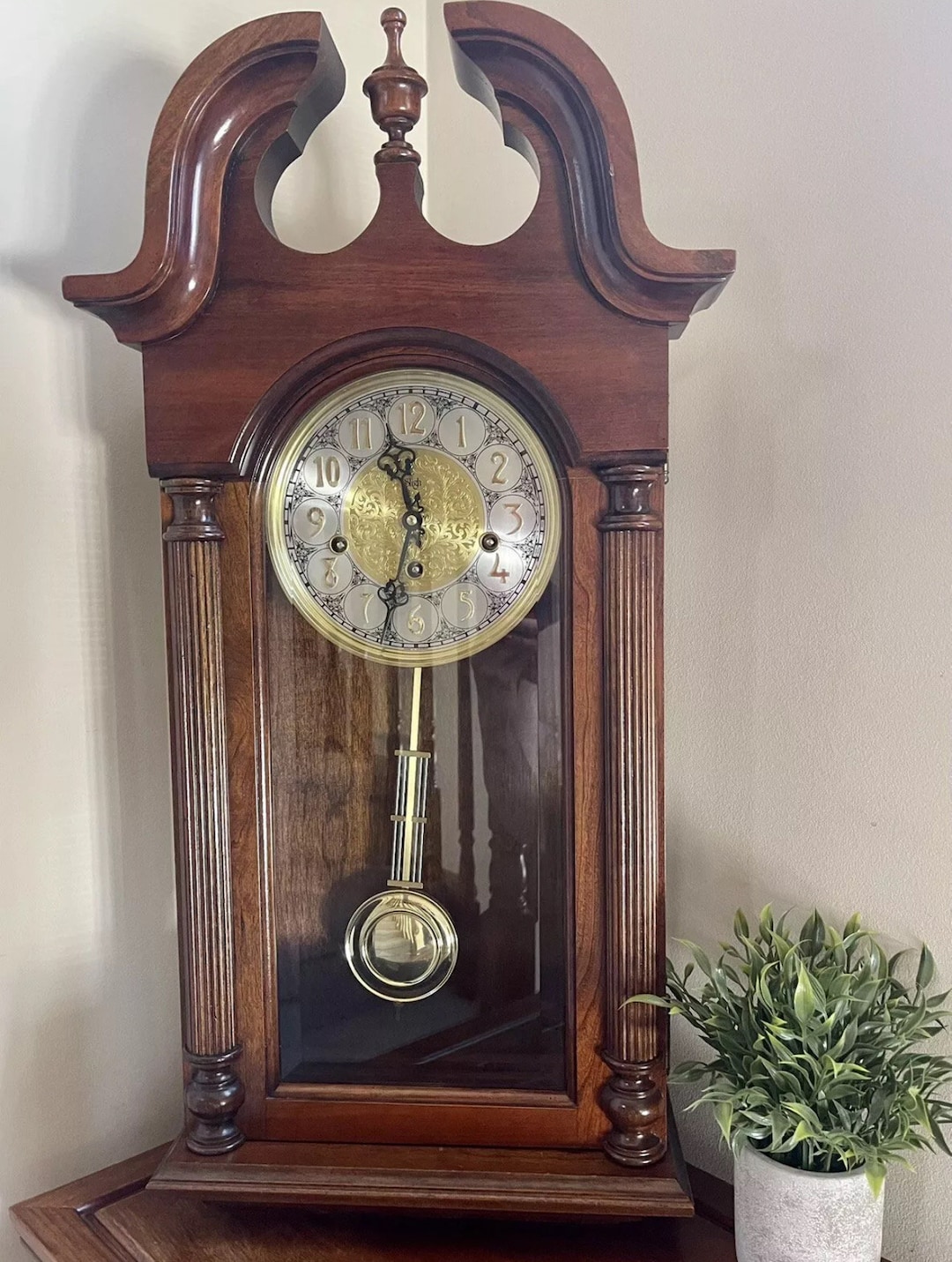 SLIGH 0708-1-AN Carved Oak Chime Wall Clock With Franz Hermle Movement ...