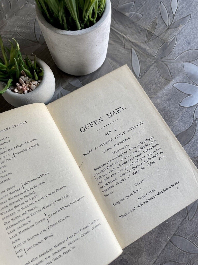 Queen Mary Book Alfred Lord Tennyson London 1875 Henry S.king&co ...