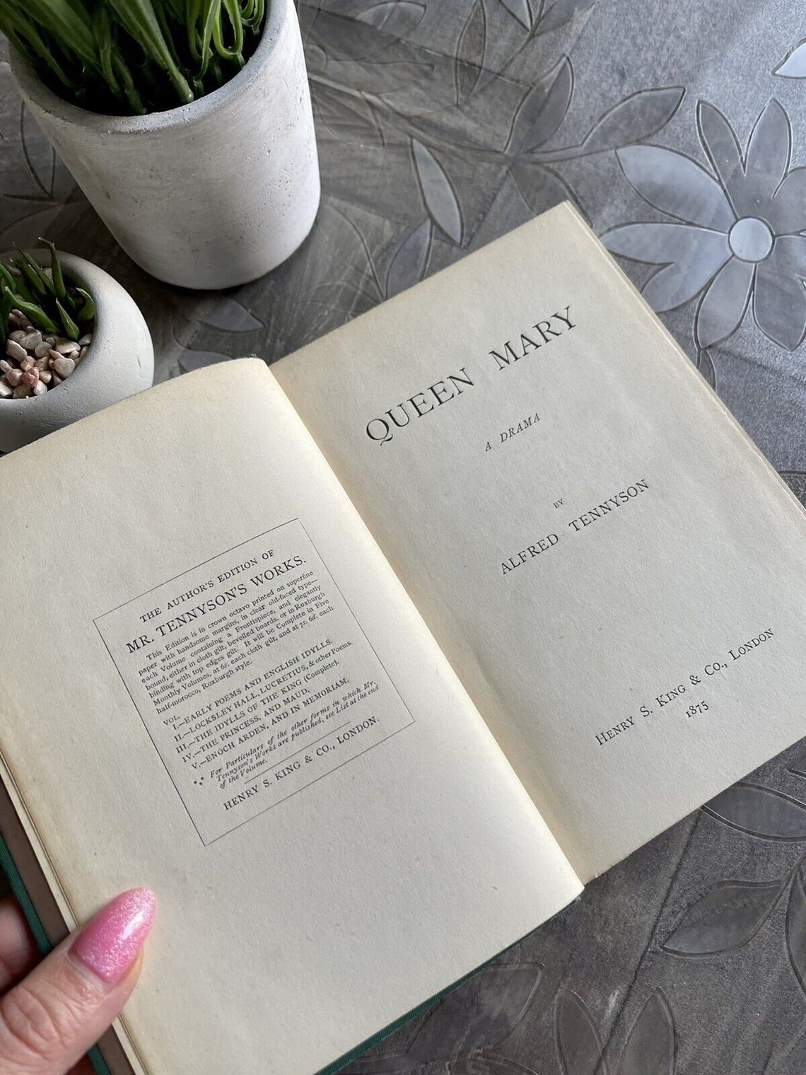 Queen Mary Book Alfred Lord Tennyson London 1875 Henry S.king&co ...