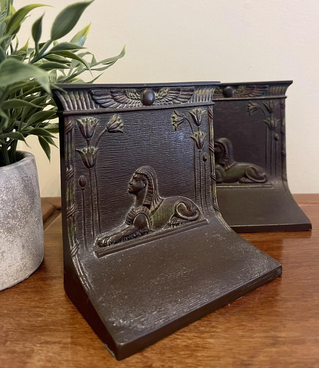 Bradley & Hubbard Art Deco Sphinx Egyptian Revival Bookends C. 1925 - Etsy