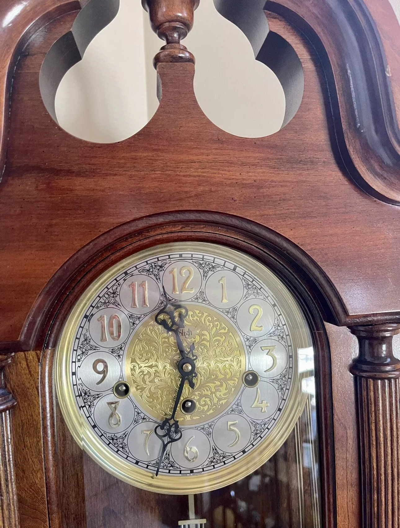 SLIGH 0708-1-AN Carved Oak Chime Wall Clock With Franz Hermle Movement ...