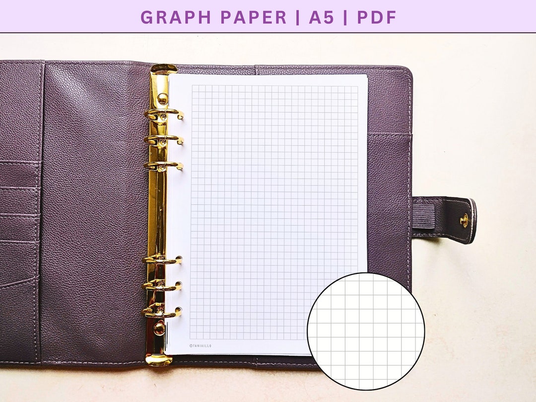 Graph Paper A5 Printable, Graph Page Insert, Notetaking Paper A5 Insert ...