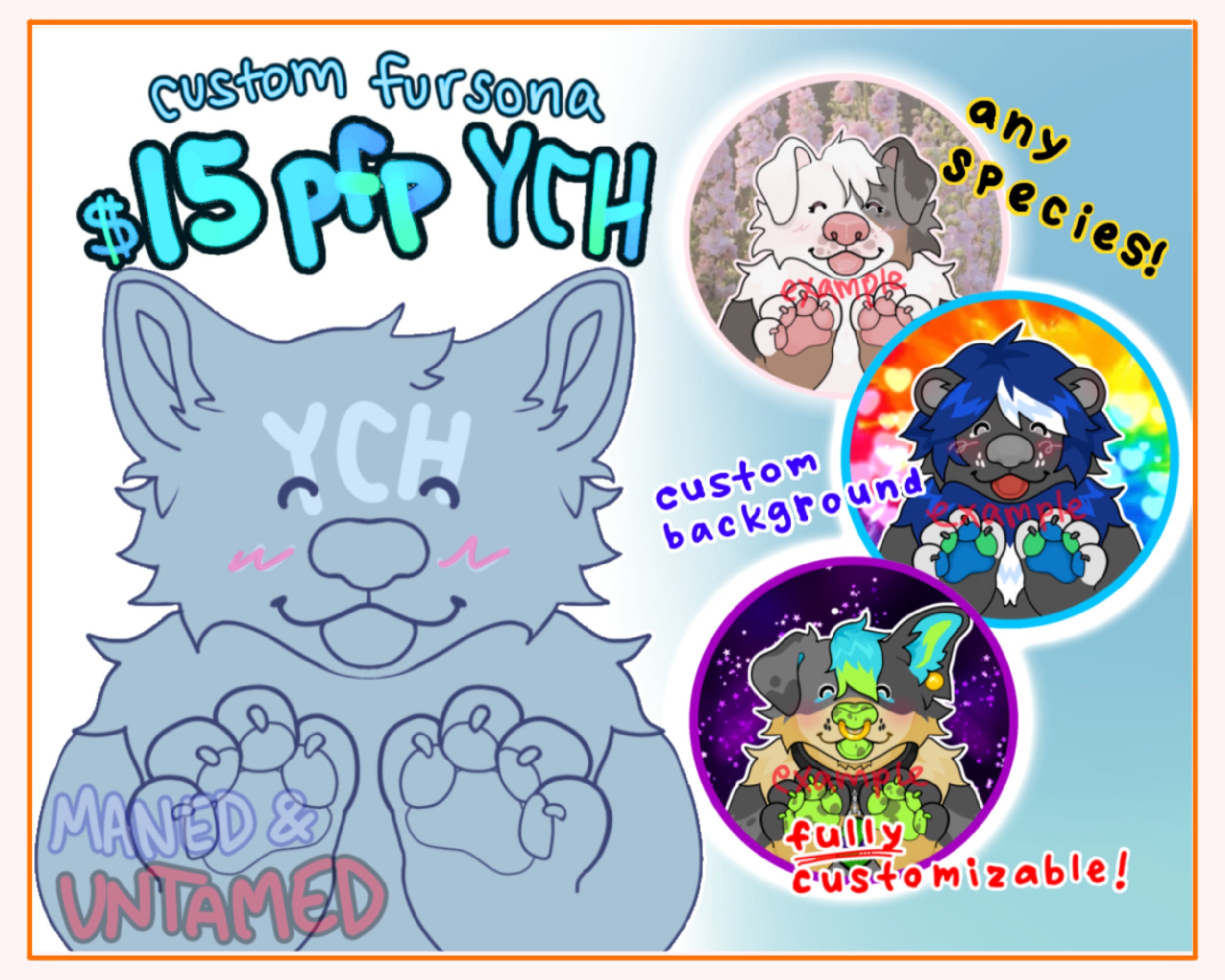 CUSTOM Furry PFP Fursona Ych Digital Profile Picture Icon Art ...