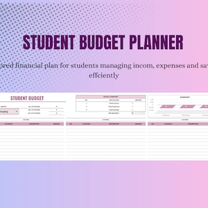 Student Monthly Budget Spreadsheet Purple Palette Simple Annual Budget ...