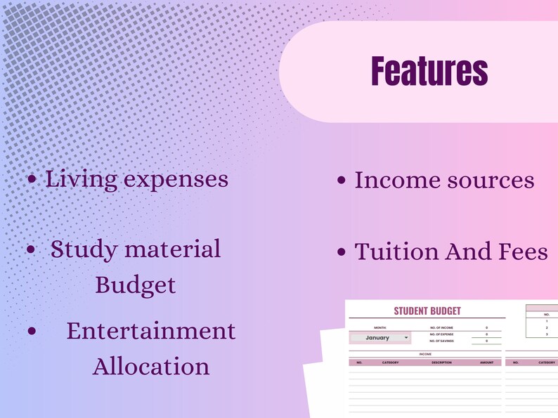Student Monthly Budget Spreadsheet Purple Palette Simple Annual Budget ...
