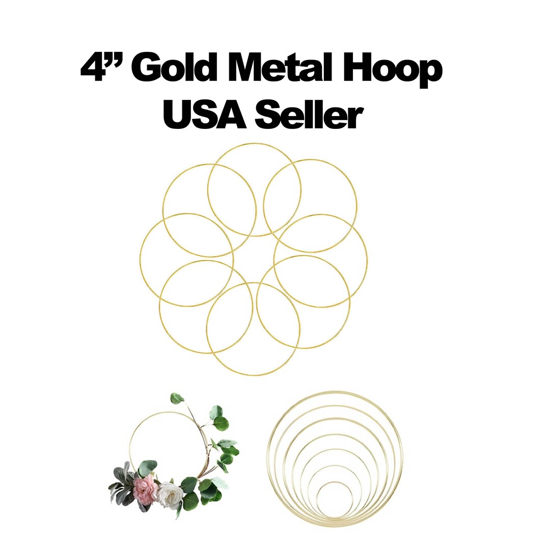 DIY Gold Metal Hoop 4 Inch, Dreamcatcher Ring Hoop Wreath Holiday ...