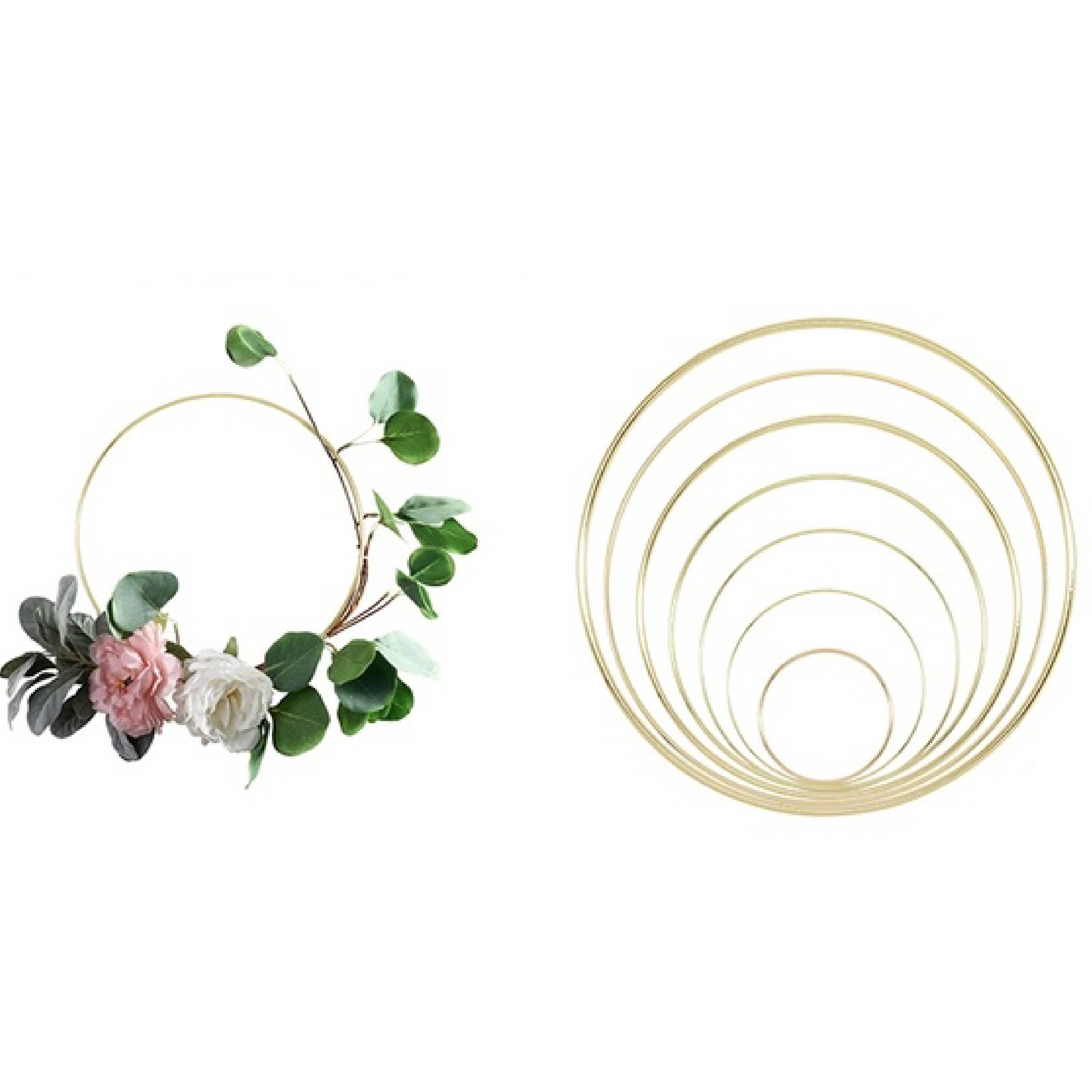 DIY Gold Metal Hoop 4 Inch, Dreamcatcher Ring Hoop Wreath Holiday ...