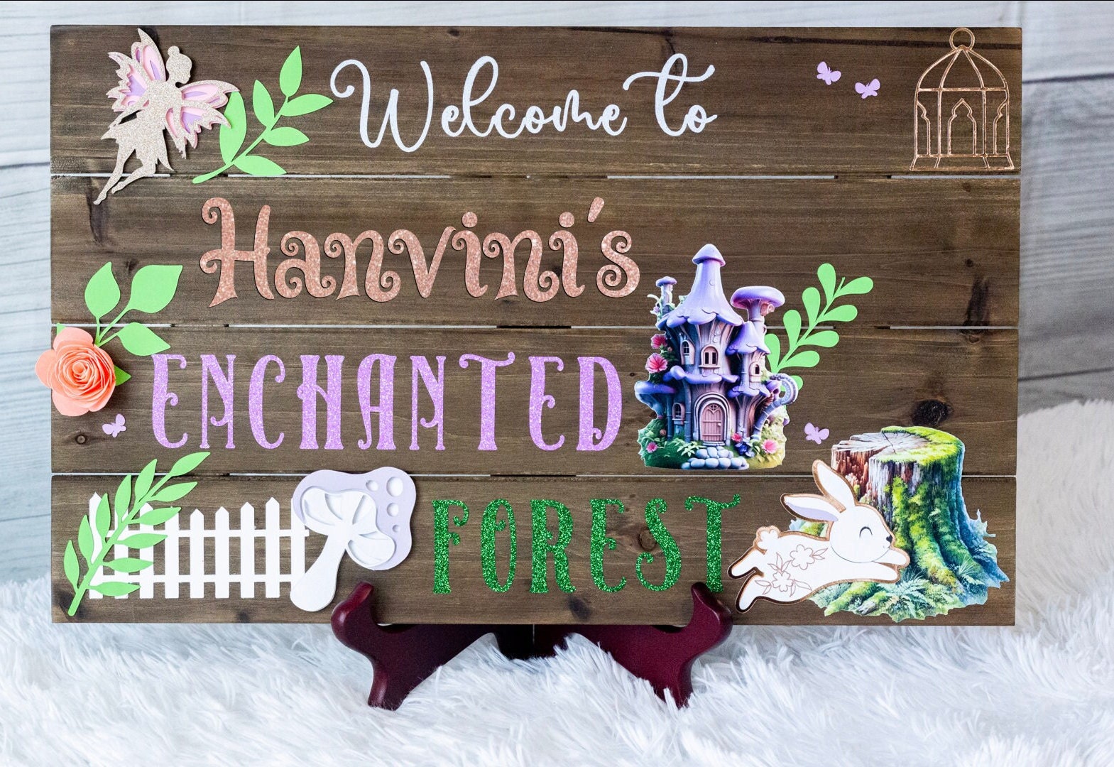 Enchanted Forest Welcome Sign | Wooden Birthday Welcome Sign | Fairy ...