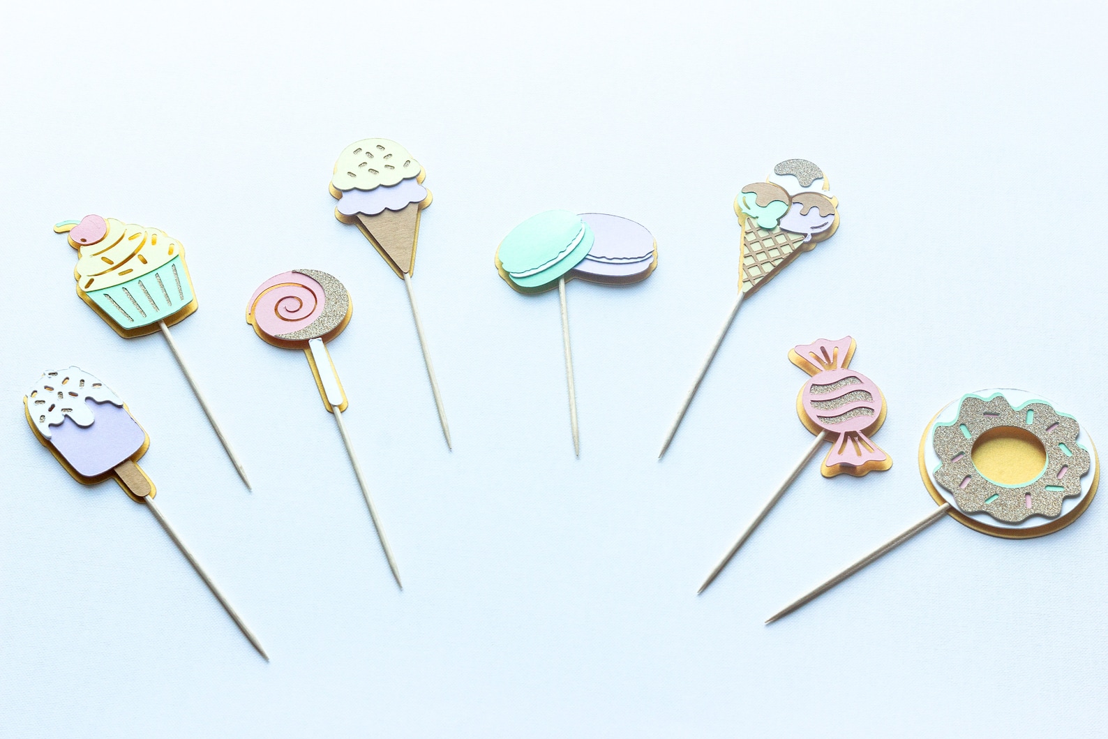 Sweet One Cupcake Toppers | Two Sweet | Four Ever Sweet | Donuts | Ice ...