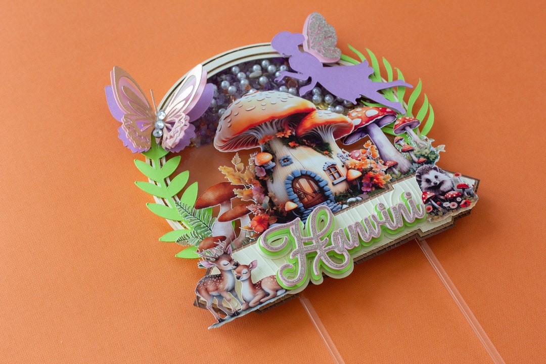 Enchanted Forest Shaker Cake Topper | Fairy Personalized Cake Topper ...