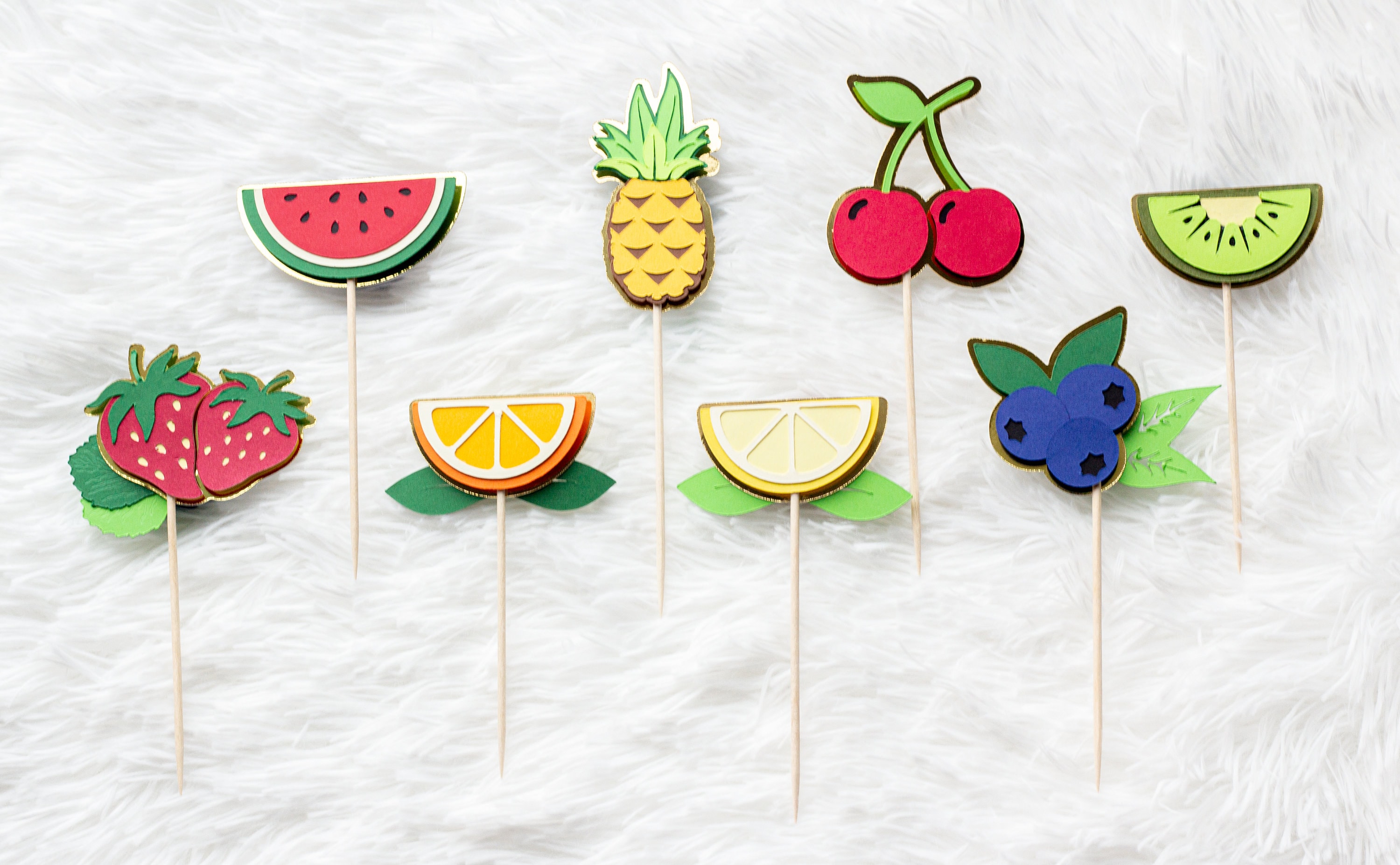 Tutti Frutti Cupcake Toppers | Fruit Picks | Tropical Food Picks ...