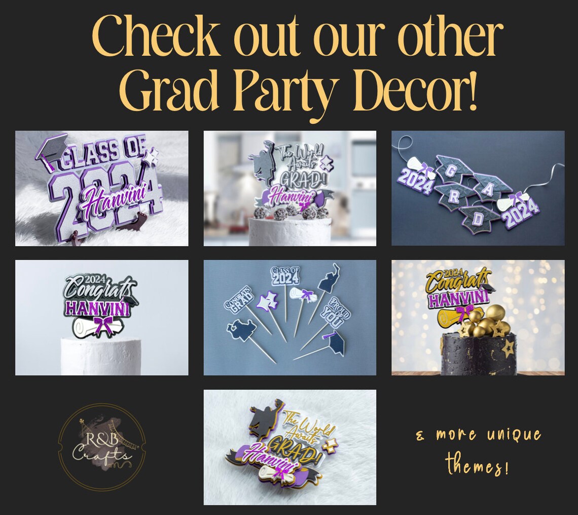 Custom Graduation Cake Topper in Gold 2025 Grad Party Congrats Grad ...